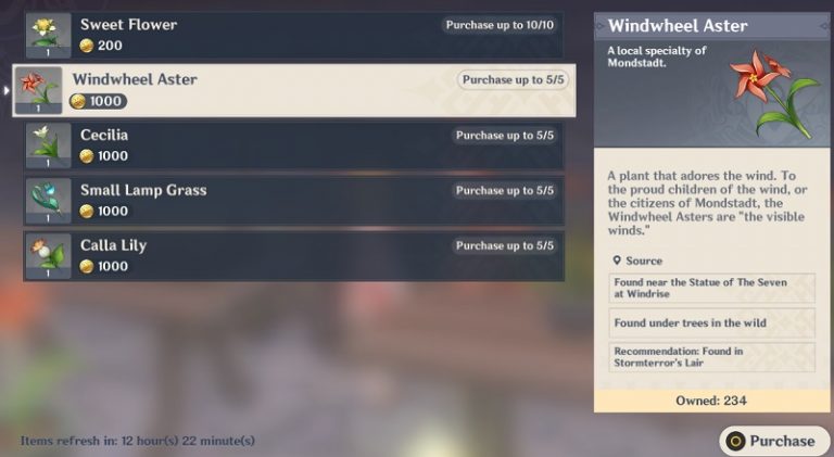 Windwheel Aster Farming Locations in Genshin Impact (Map and Route ...